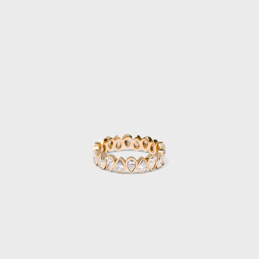 Bezel Set Pear Shape Band - The Clear Cut Collection