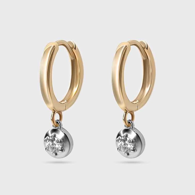 Colette Diamond Charm Hoops - The Clear Cut Collection