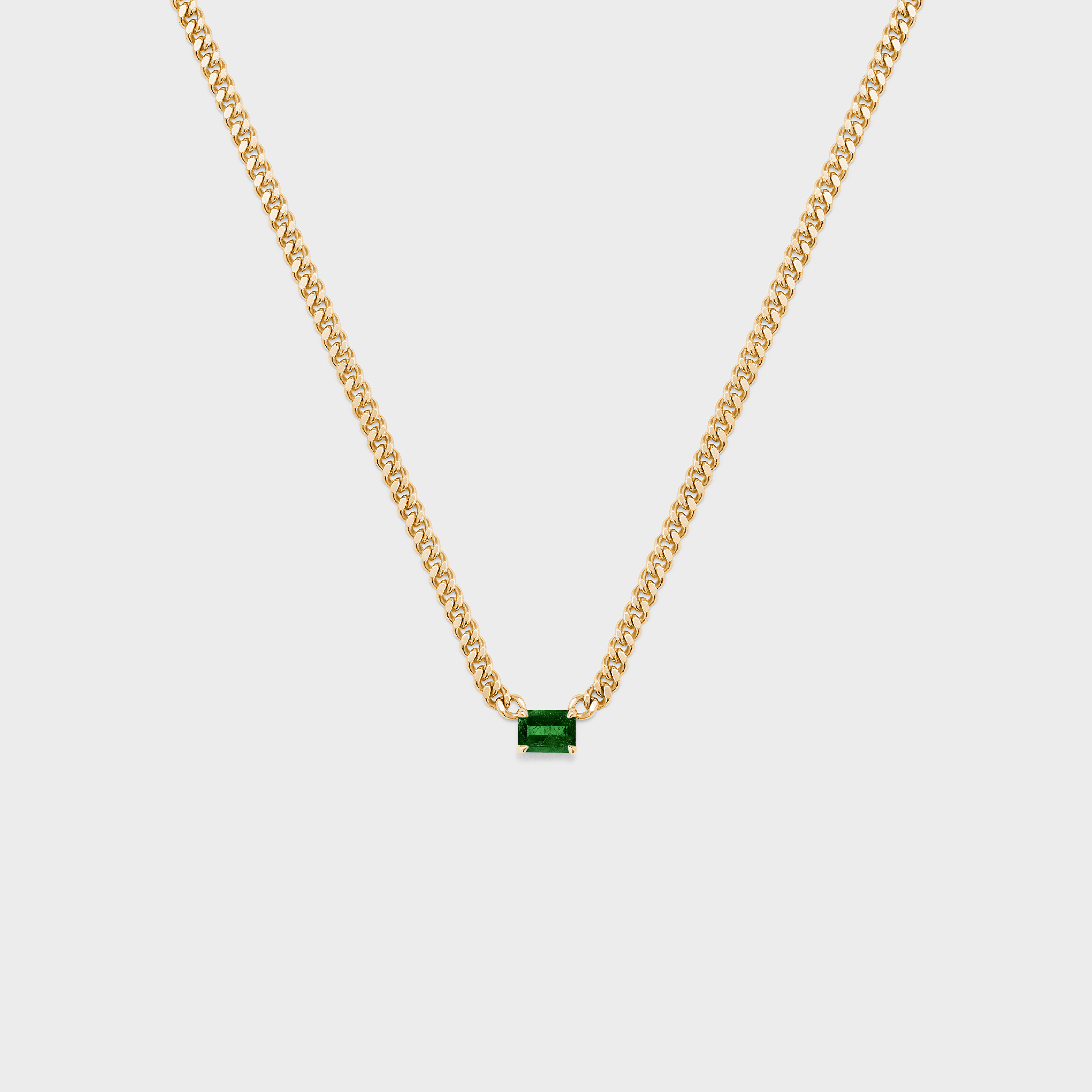 Gemstone Emerald Cut Chelsea Chain Necklace - The Clear Cut Collection