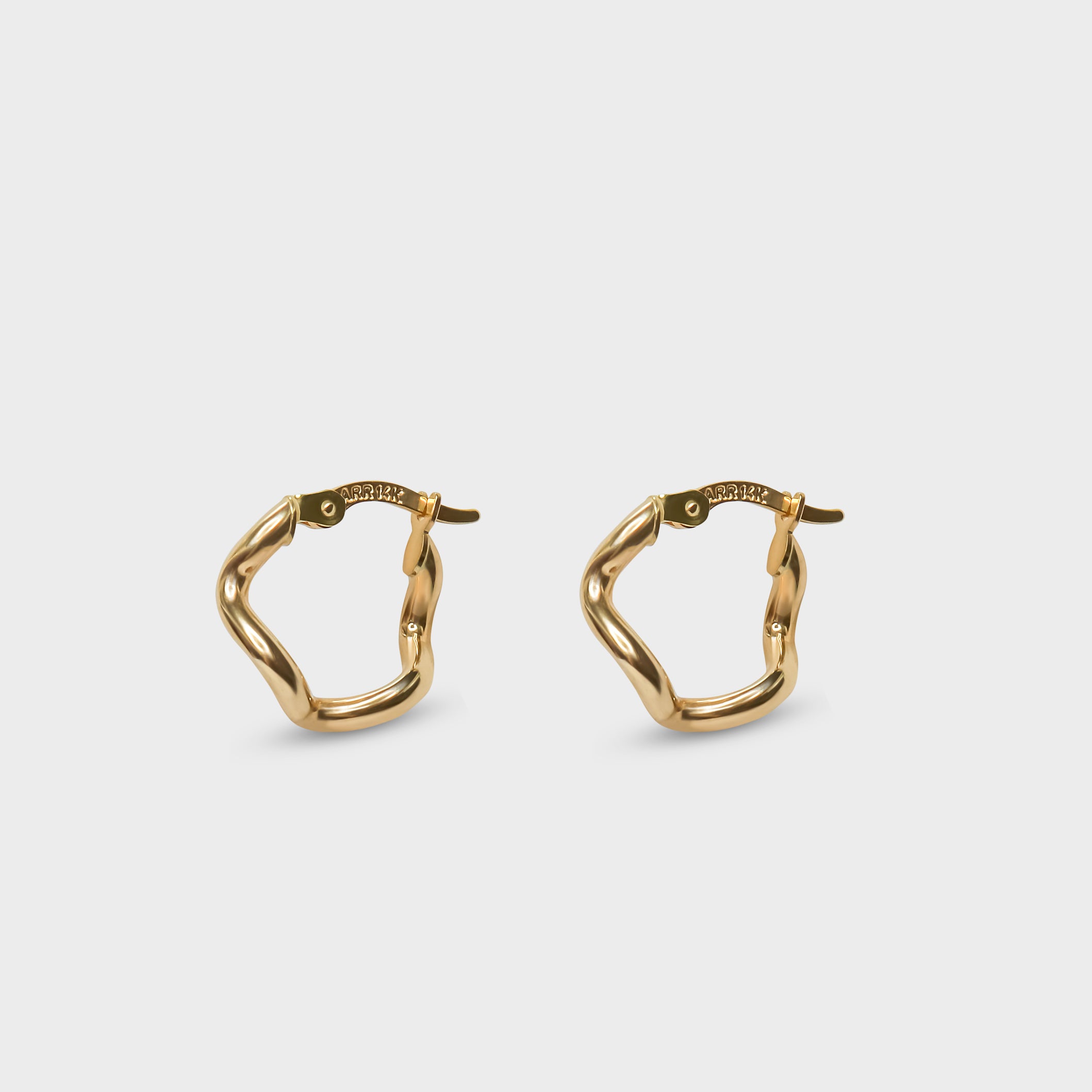 Wavy Gold Hoops - The Clear Cut Collection